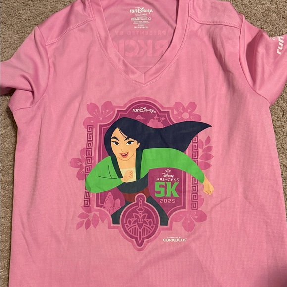 Disney | Tops | Disney Mulan Pink And Green Rundisney Tee | Poshmark